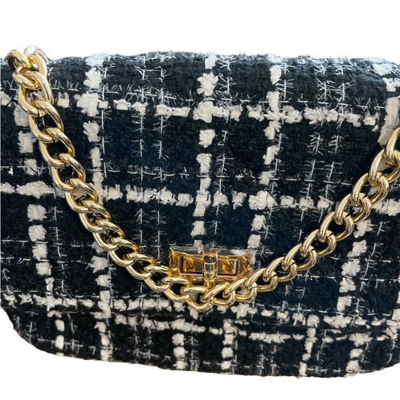 Ophelia Roe | Bags | Ophelia Roe Nwt Black And White Plaid Tweed Purse ...